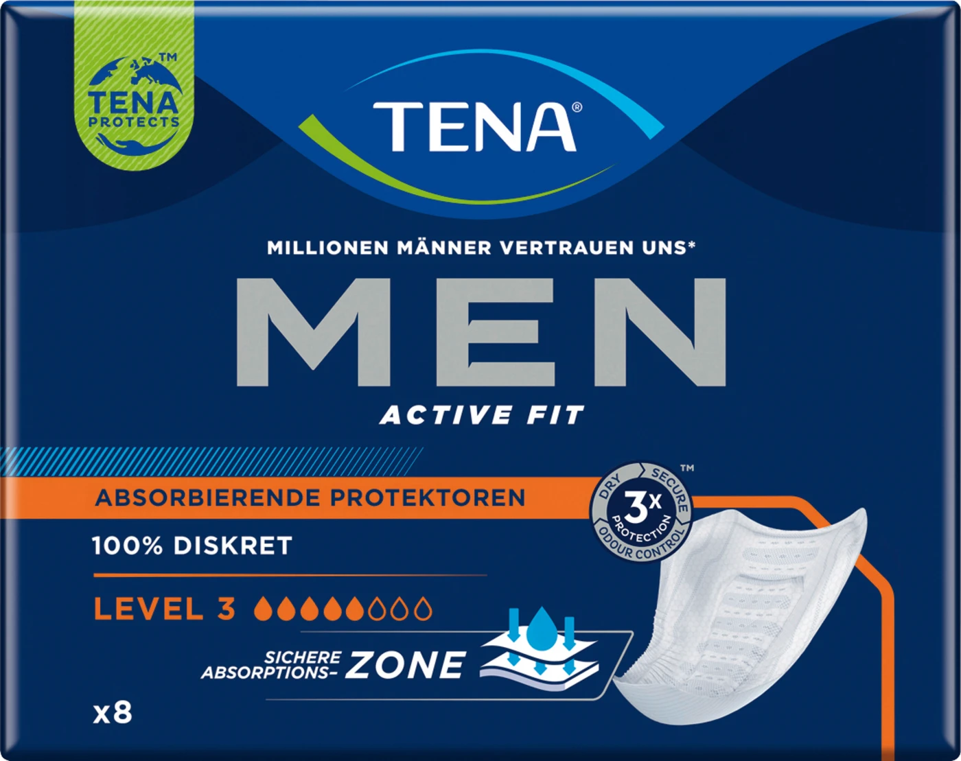TENA Men Inlegzolen Incontinentie Niveau 3 8 St - Duitse Voordeel Drogist