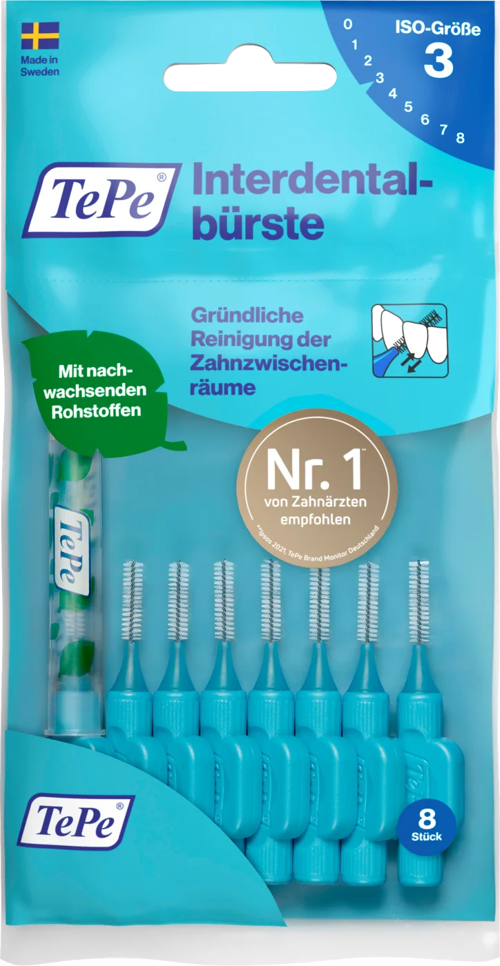 TePe Interdentale Borstels Blauw 0,6 Mm ISO 3 8 St - Duitse Voordeel ...