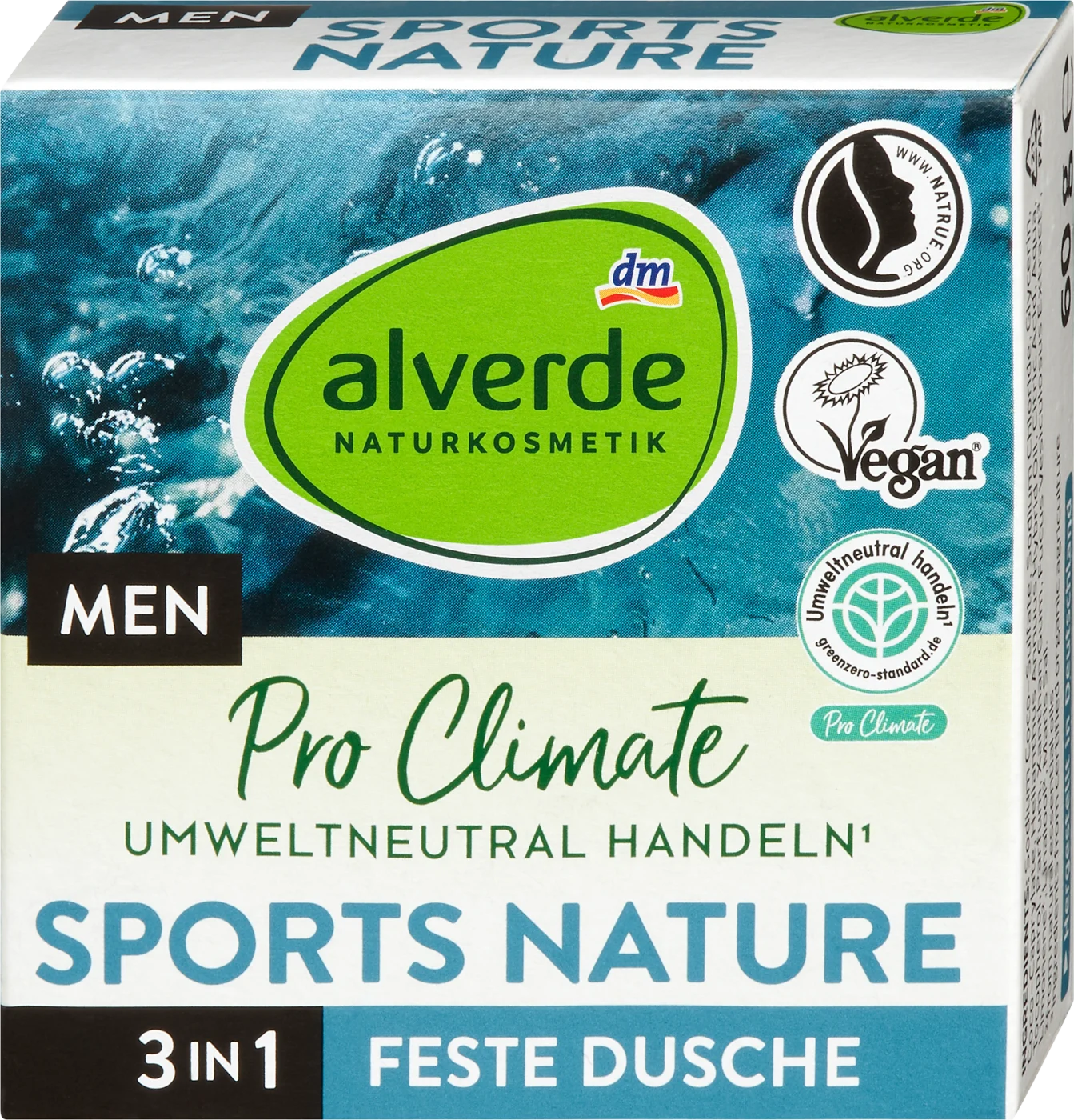 alverde MEN Vaste Douche 3in1 Sport Nature 60 g - Duitse Voordeel Drogist
