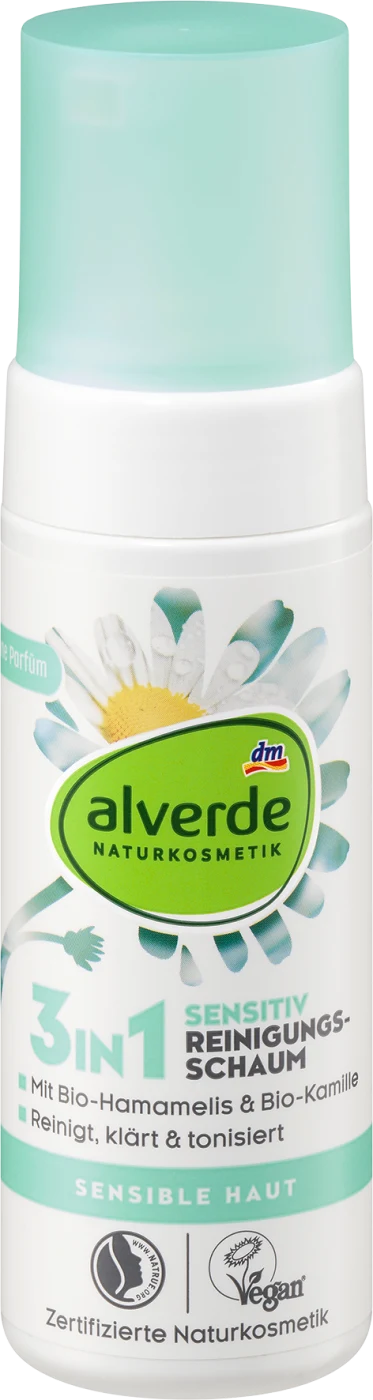 alverde NATURKOSMETIK 3in1 Reinigingsschuim Sensitive 150 ml - Duitse ...