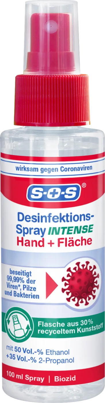 SOS SOS Desinfectiespray Intense Voor Hand & Oppervlakken 100 ml ...