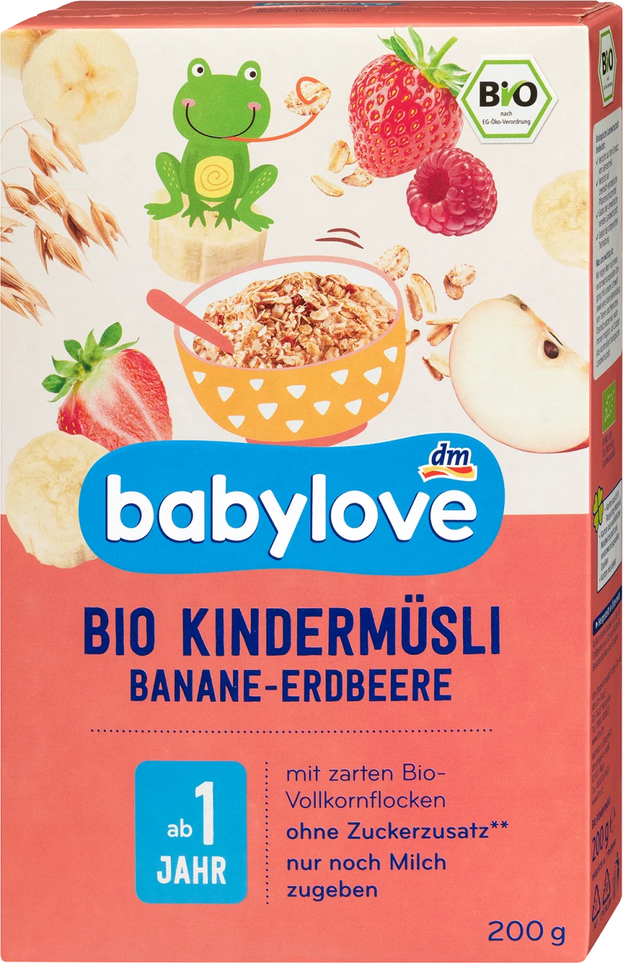 Babylove babylove Kindermuesli Bio Banaan-aardbei Vanaf 1 Jaar 200 g ...