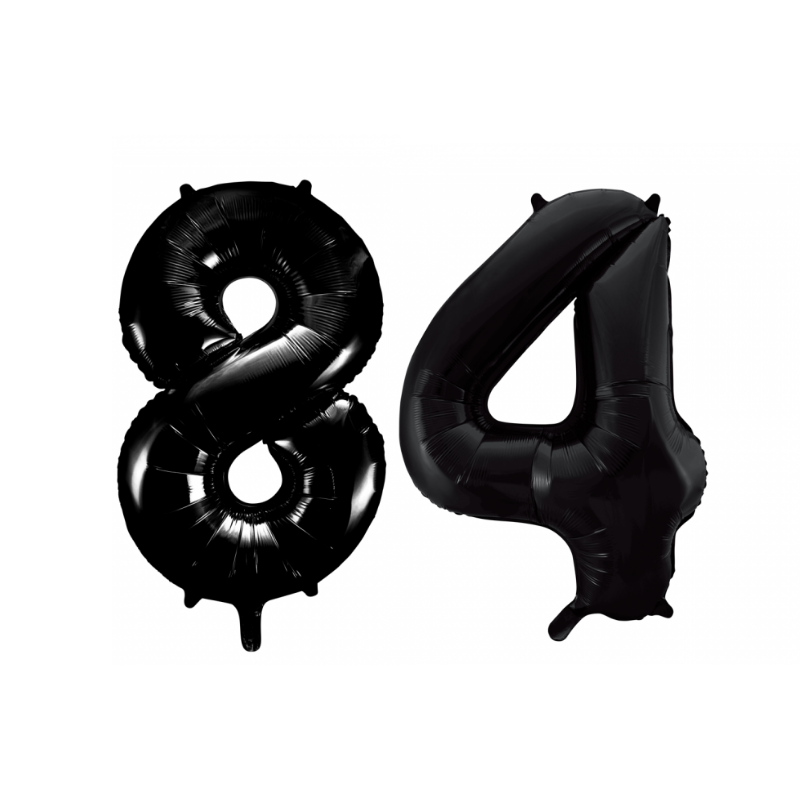 Folieballon 84 jaar zwart 86cm kopen | Elk feestje een knalfuif!