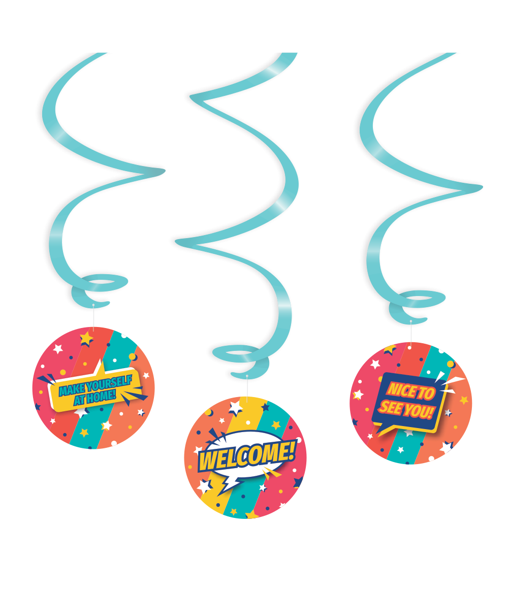 Swirl Decoraties - Welcome cartoon - 3 stuks