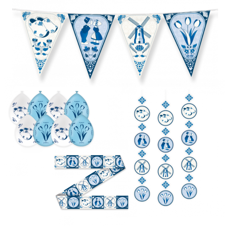 Delftsblauw Versiering pakket - M