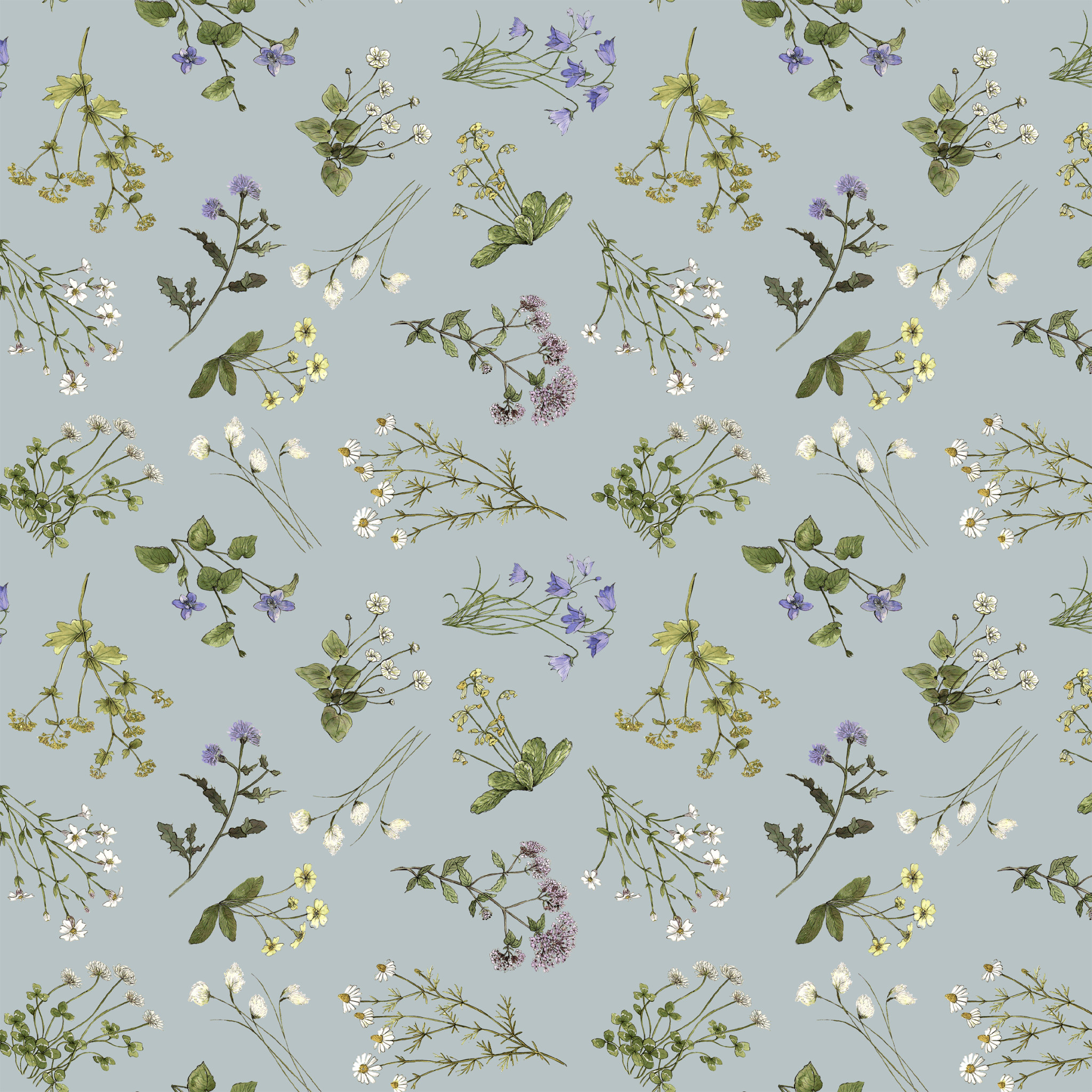 Windham Fabrics Midsummer - Meadow Ditsy - Sky - Elly Prins Machine ...