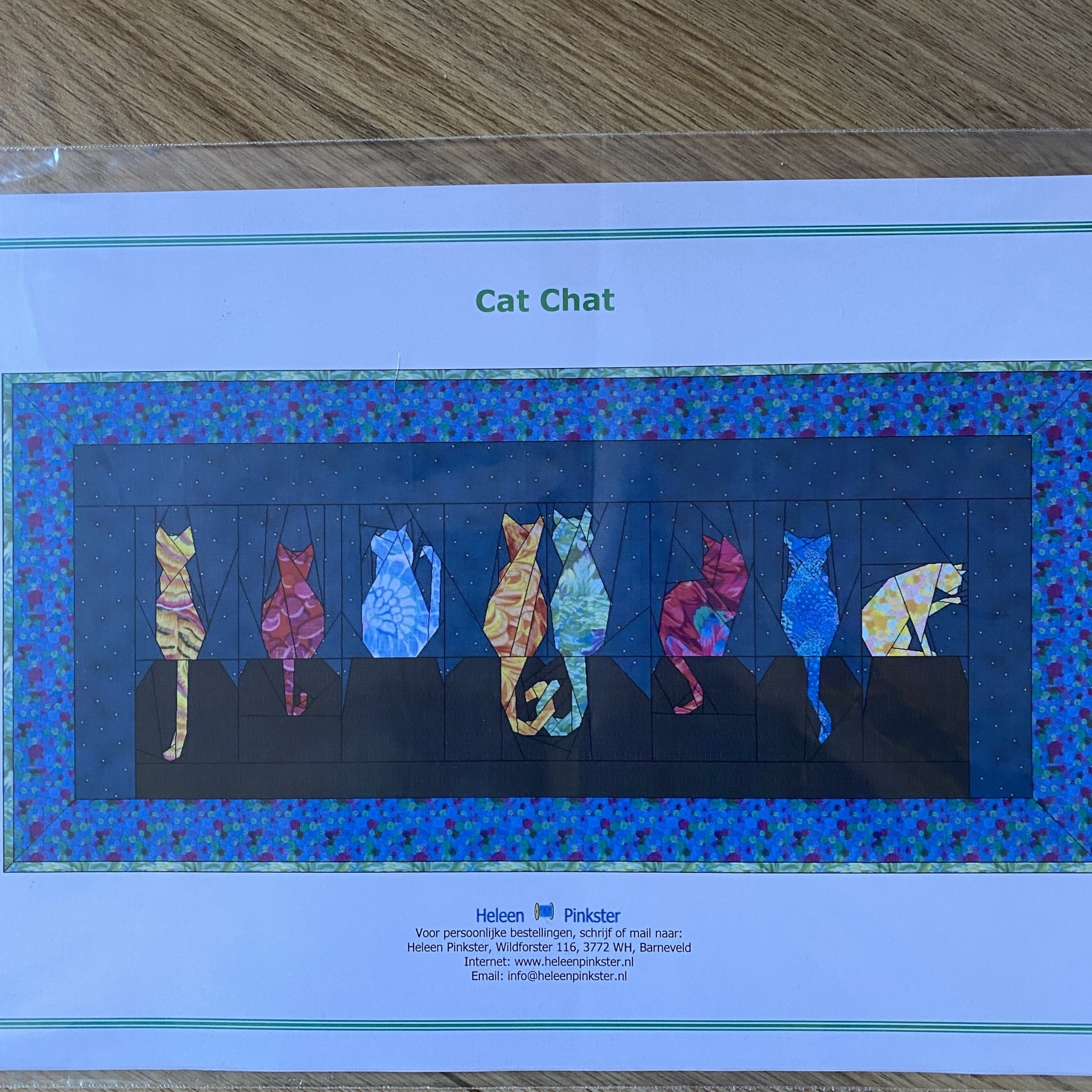Patroon Foundation Piecing - Cat Chat - Elly Prins Machine Quilting