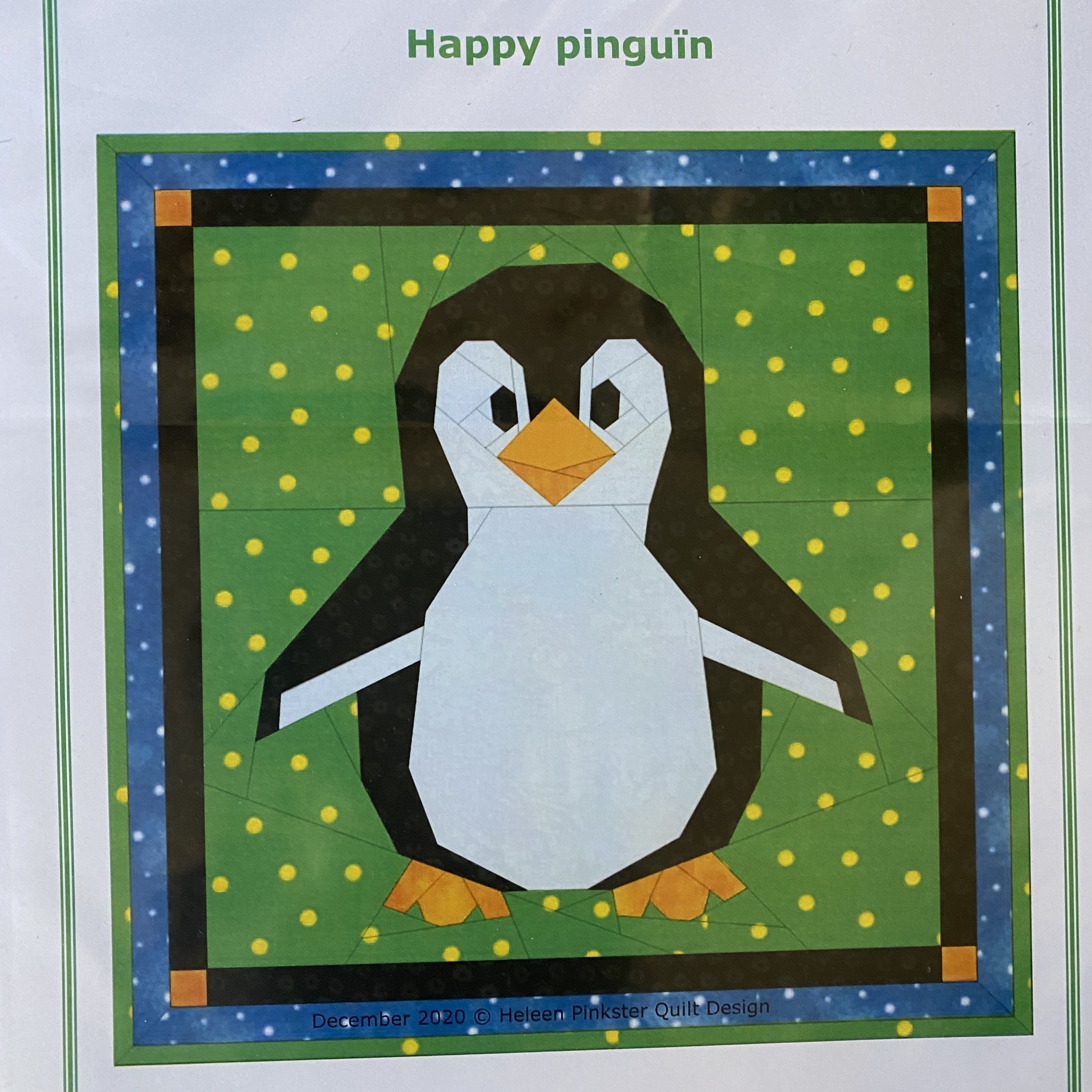 Patroon Foundation Piecing - Happy Pinguin - Elly Prins Machine Quilting