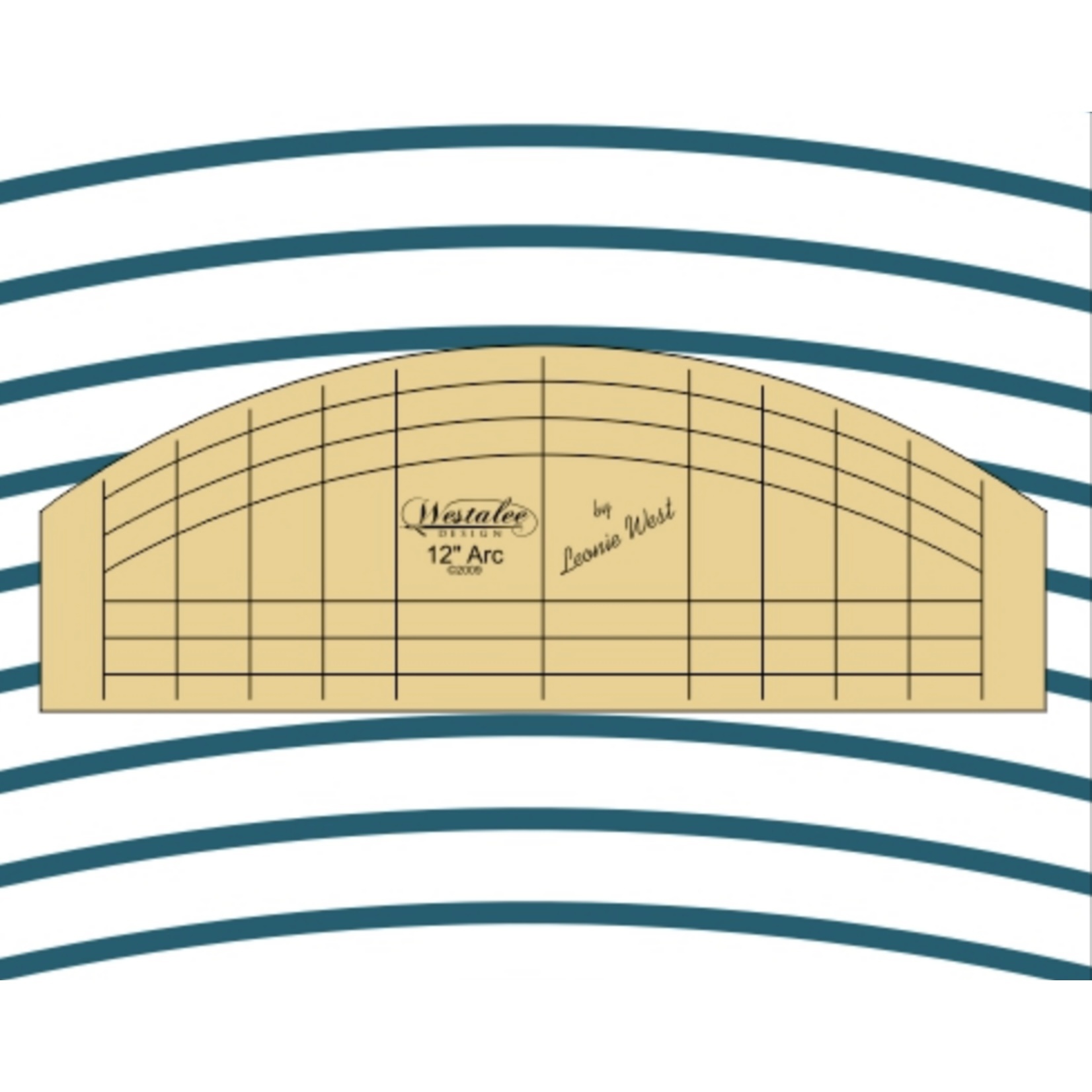 Quilt Liniaal - 12 inch - Arc - High Shank - Elly Prins Machine Quilting