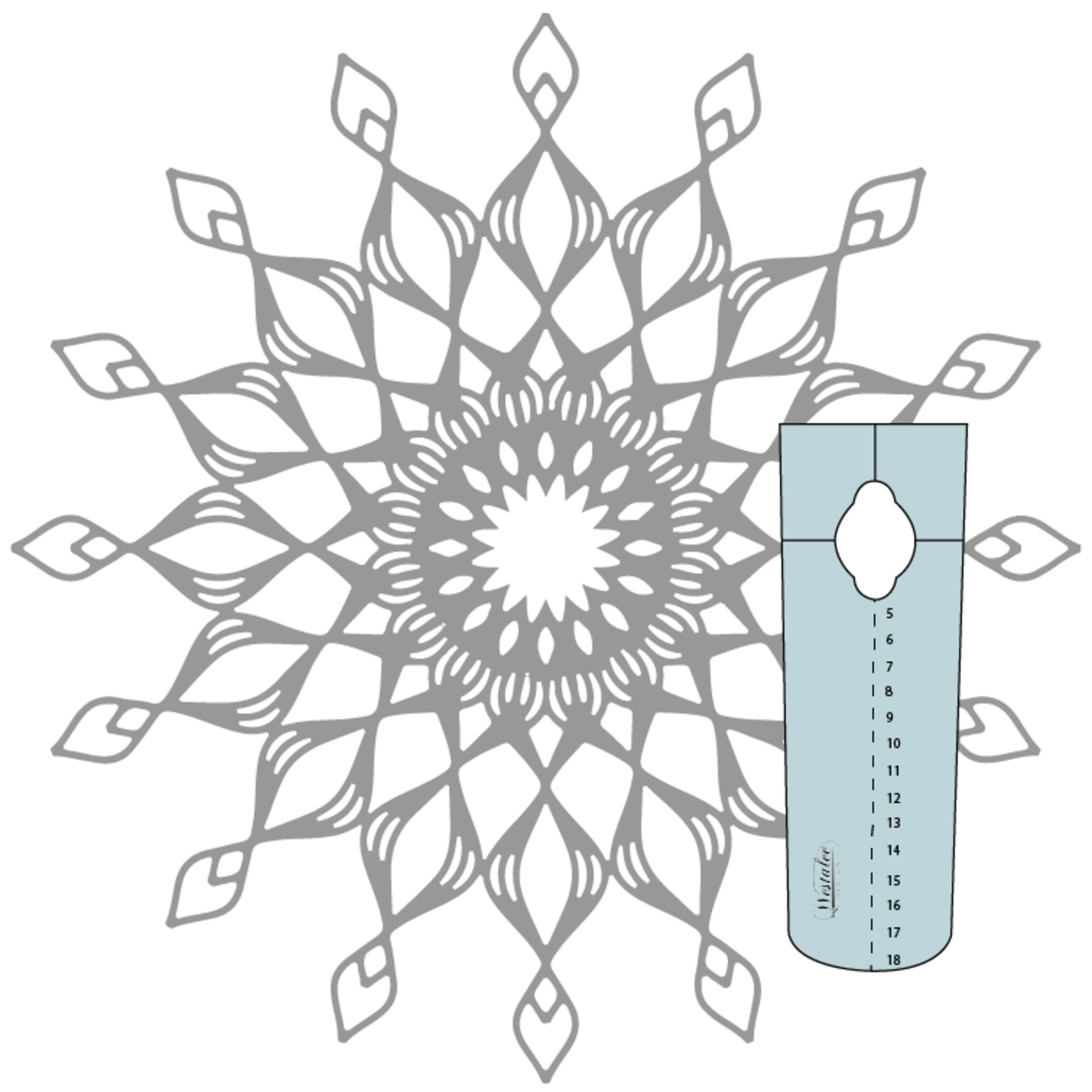 Quilt Liniaal - Curved Marquise - Low Shank - Elly Prins Machine Quilting