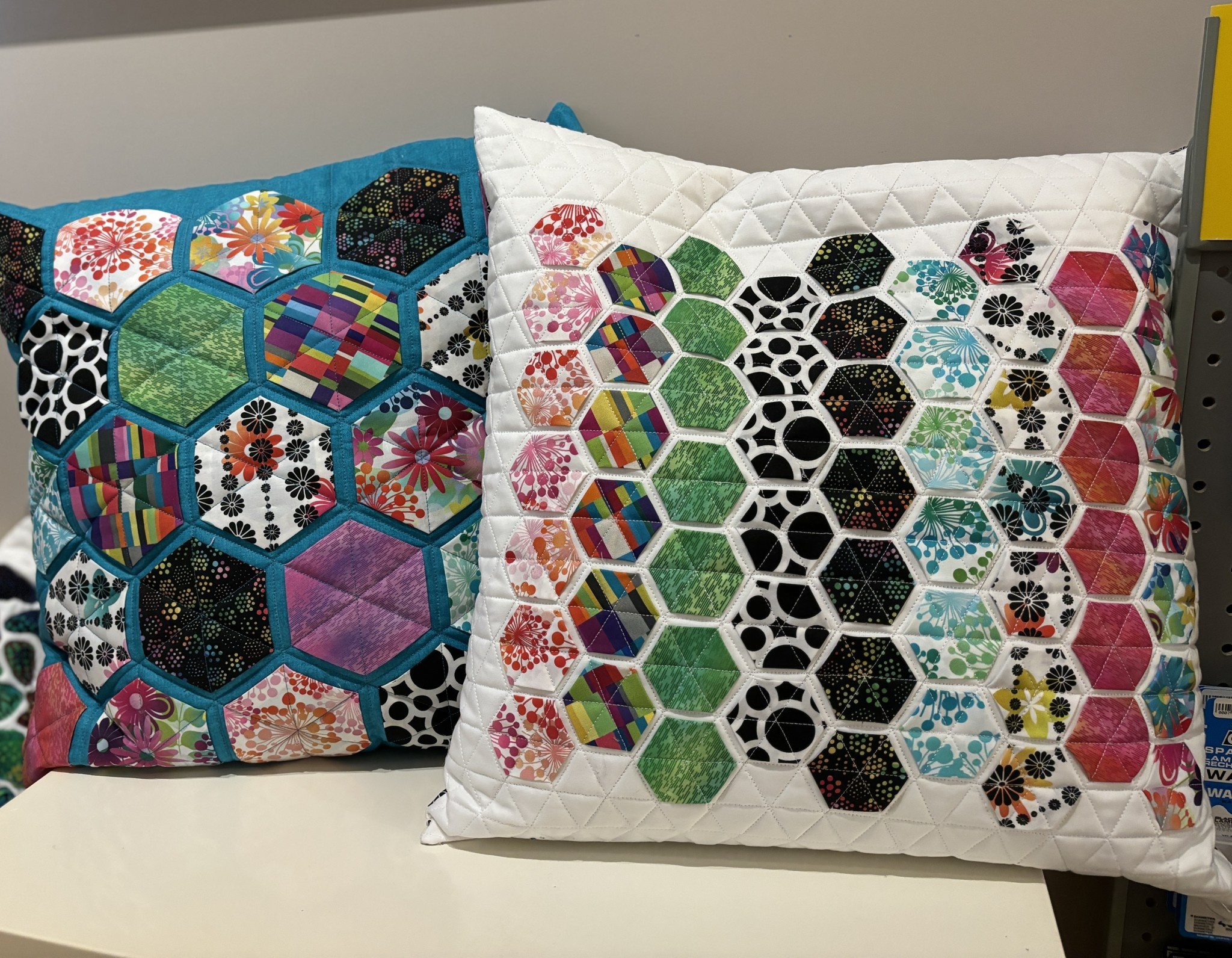 Patroon - Kussen - Hexies - 50 x 50 cm - Elly Prins Machine Quilting