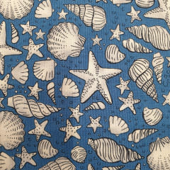 Sea Breeze Shells - Blue - Coupon - 85 cm x 110 cm - Elly Prins Machine ...