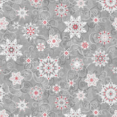 Frozen Melodies - Gray Red - Coupon - 165 cm x 275 cm - Elly Prins ...