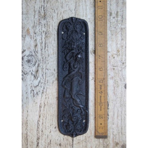 Push Finger Plate Lady Antique Iron Figurine Finger Plate - Homebird House