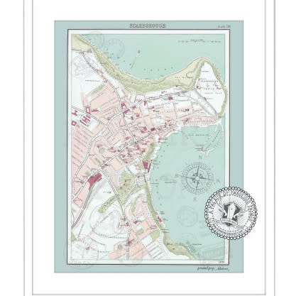 A3 Scarborough Map Framed Locally £35 Or unframed in a Postal Tube £25 ...
