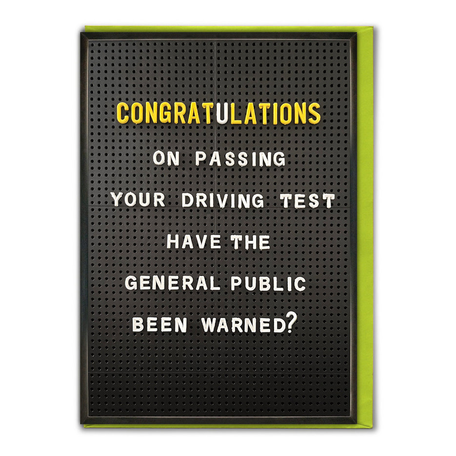 Driving Test Congratulations General Public Card - Homebird House