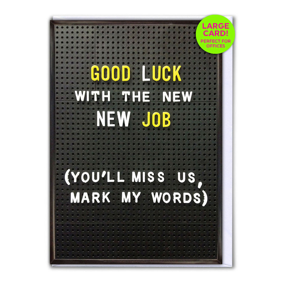 Good Luck LARGE Card - New Job - Homebird House
