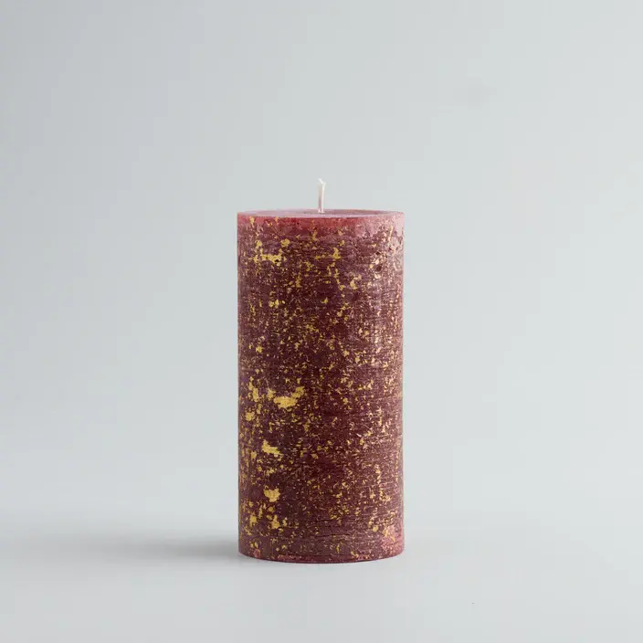 St Eval Figgy Pudding Scented Gold Marbled Pillar - Homebird House