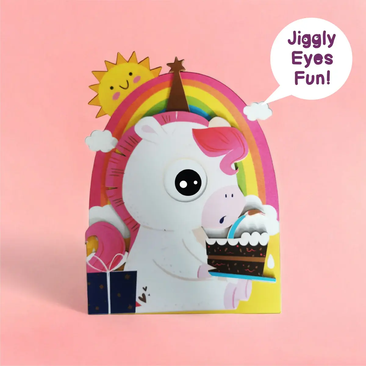Unicorn Jiggly Eyes Card - Homebird House