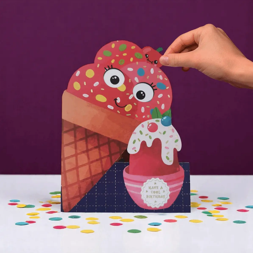 Ice Cream Jiggly Eyes Card - Homebird House