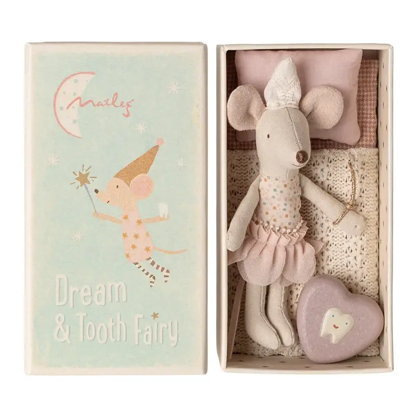 Maileg Tooth fairy mouse Little sister in matchbox - Homebird House