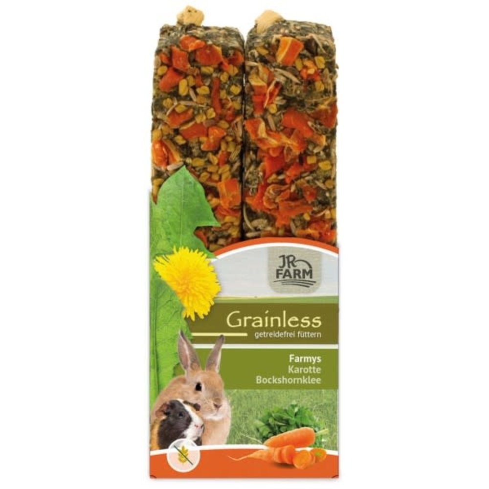 JR Farm Grainless Farmys Knaagsticks Wortel-Fenegriek - 2 stuks - D-tails