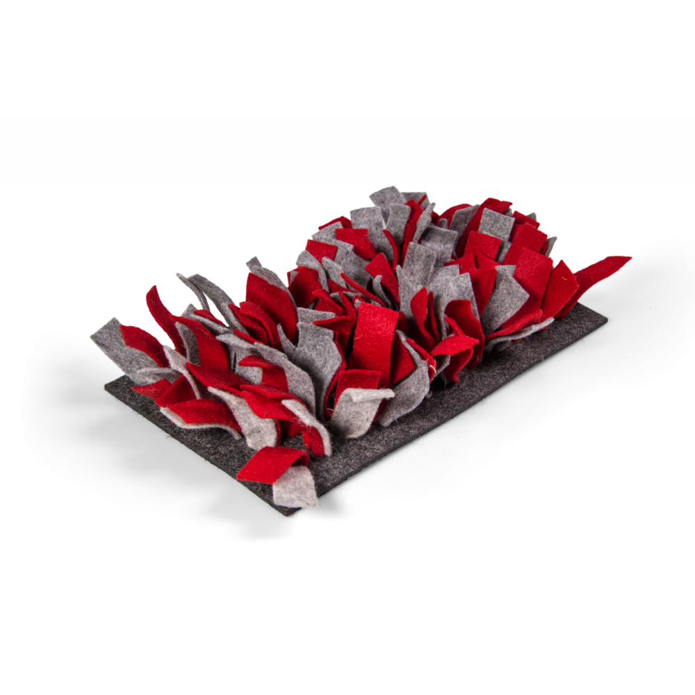 Bunny Nature - Snuffelmat vilt - 28 x 15 x 5 cm rood met grijs - D-tails