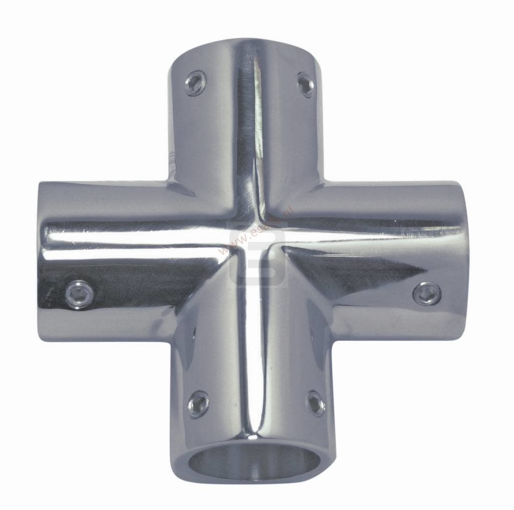 Marinetech | Railing | Hoek | Verbinding | 4-weg | RVS | - eSails