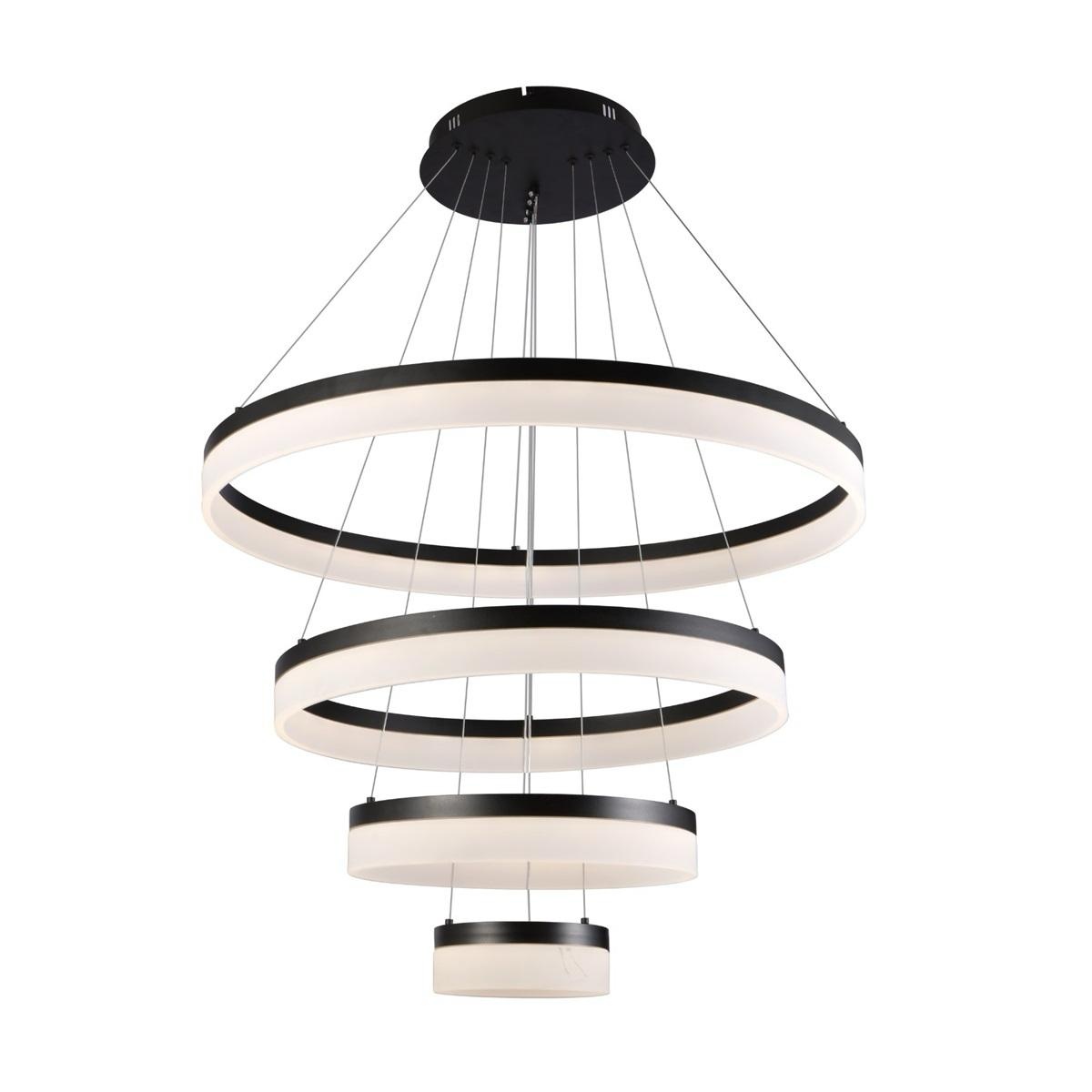 Moderne ring hanglamp zwart incl. LED - Anella 20/40/60/80 - Mobilio Home