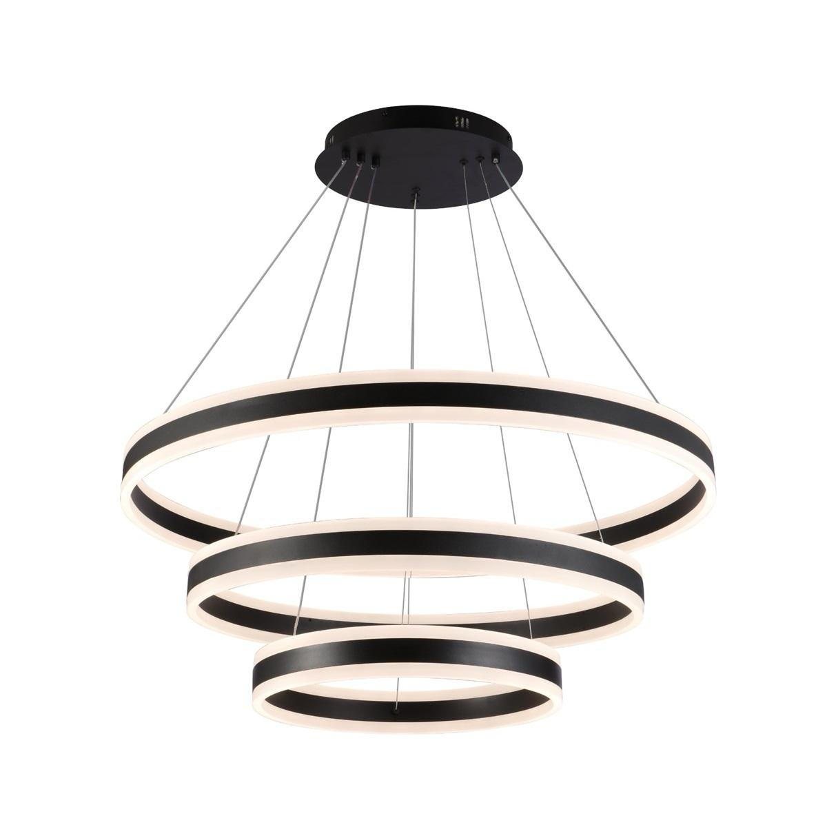 Moderne ring hanglamp zwart incl. LED - Anella 40/60/80 - Mobilio Home