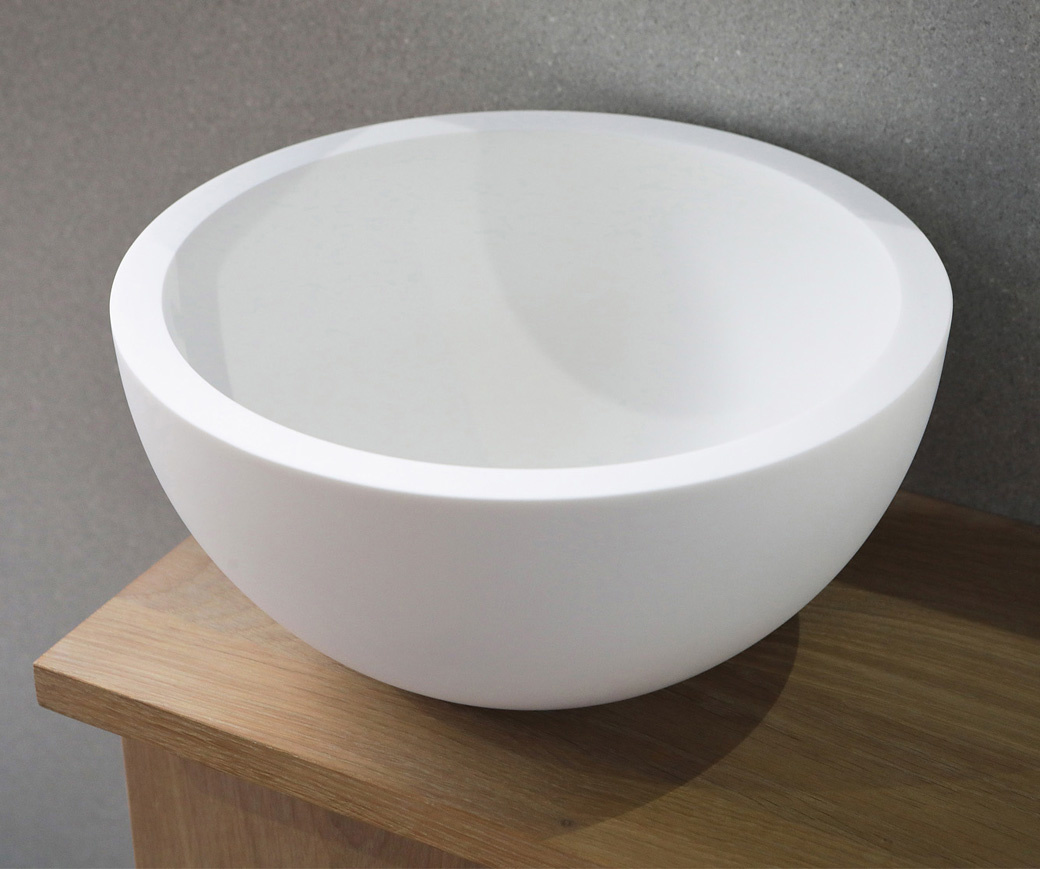 Luca Solid Surface waskom rond 24x24x12 cm wit | Fontein waskom - Van ...