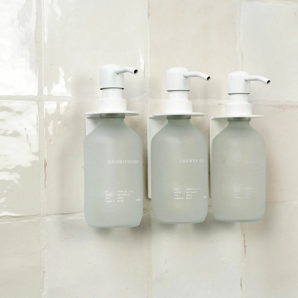 Réduze zeepdispenser trio doucheset mat wit glas 250 ml - Van den ...