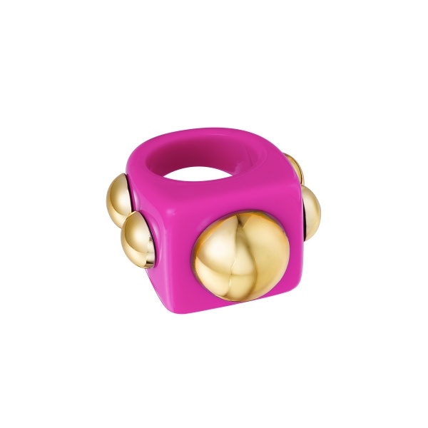 Plastic Ring Studs Pink - Jewellery Style