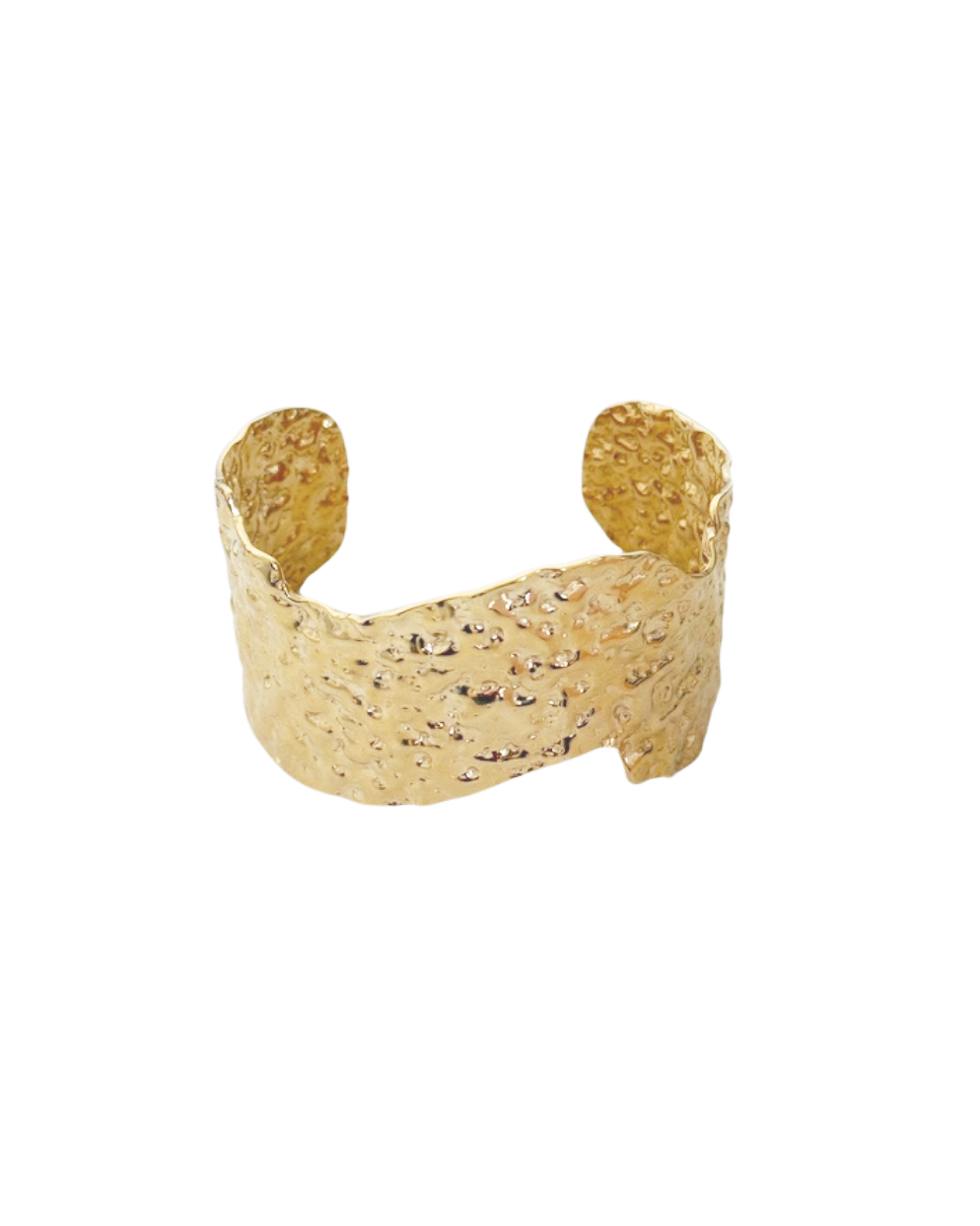 Bold statement bangle met structuur - goud - 21Jewelz