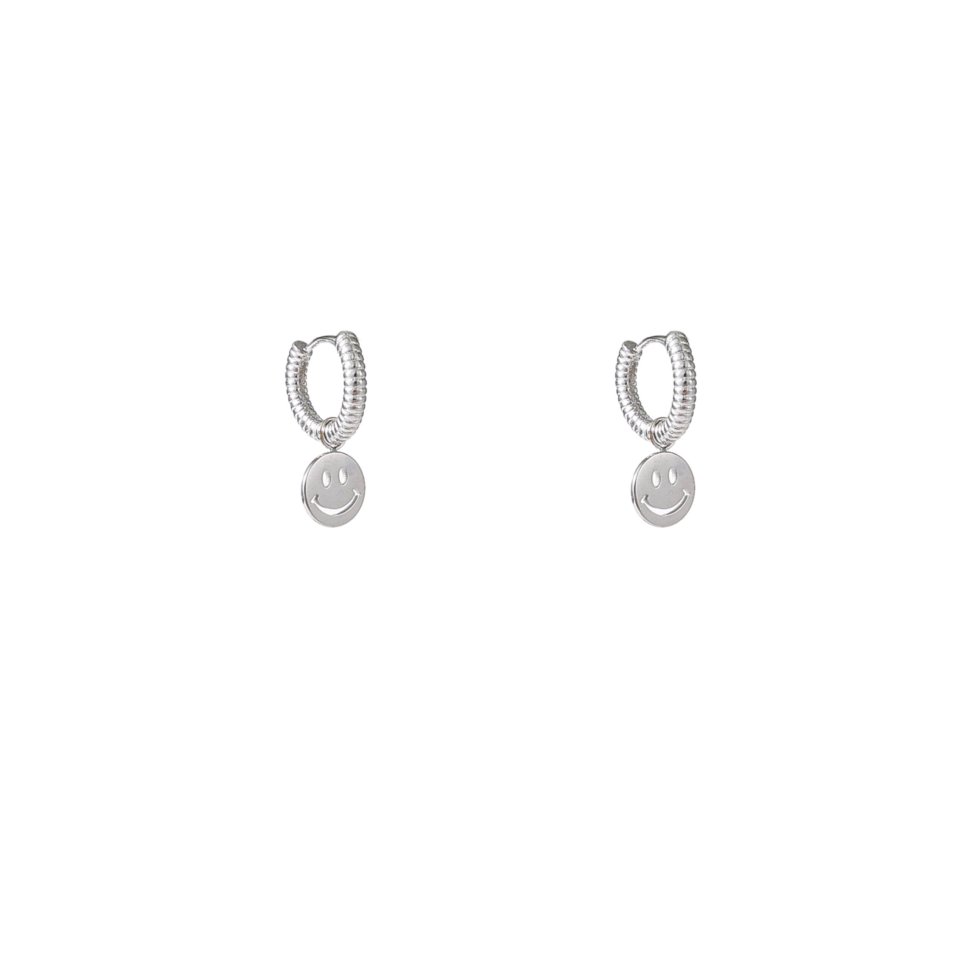 D&E - Smiley Hoop - zilver - 21Jewelz