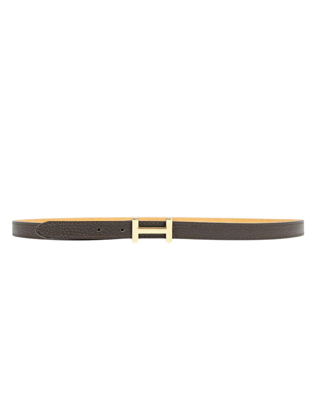 Smalle riem met goud detail - donkerbruin - 21Jewelz