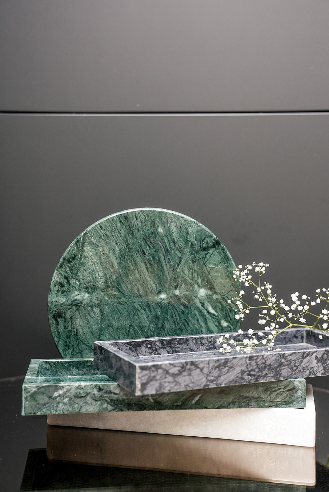 Round Marble tray Green - Wellmark