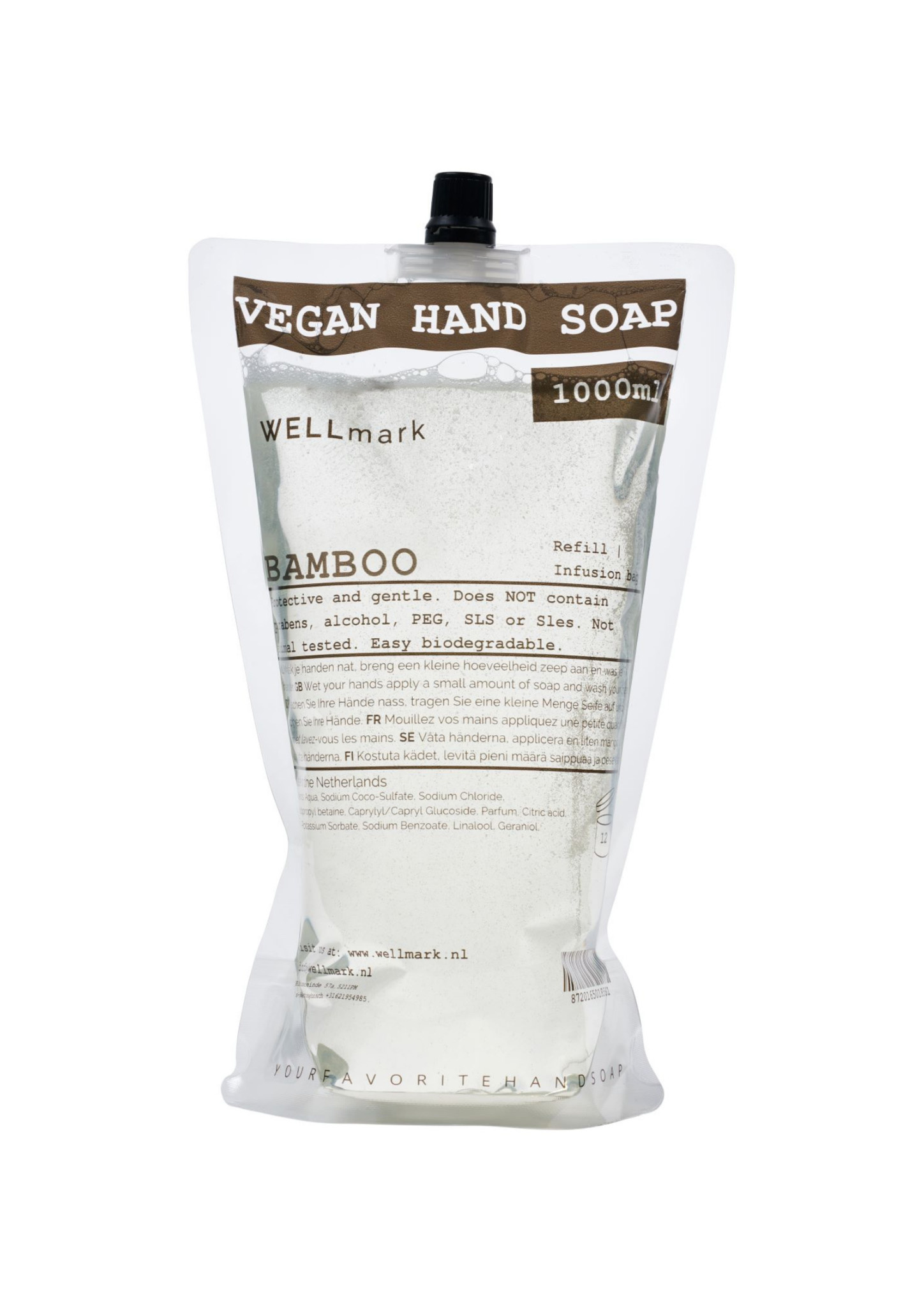 Refill Hand zeep - Bamboe 1L - Wellmark