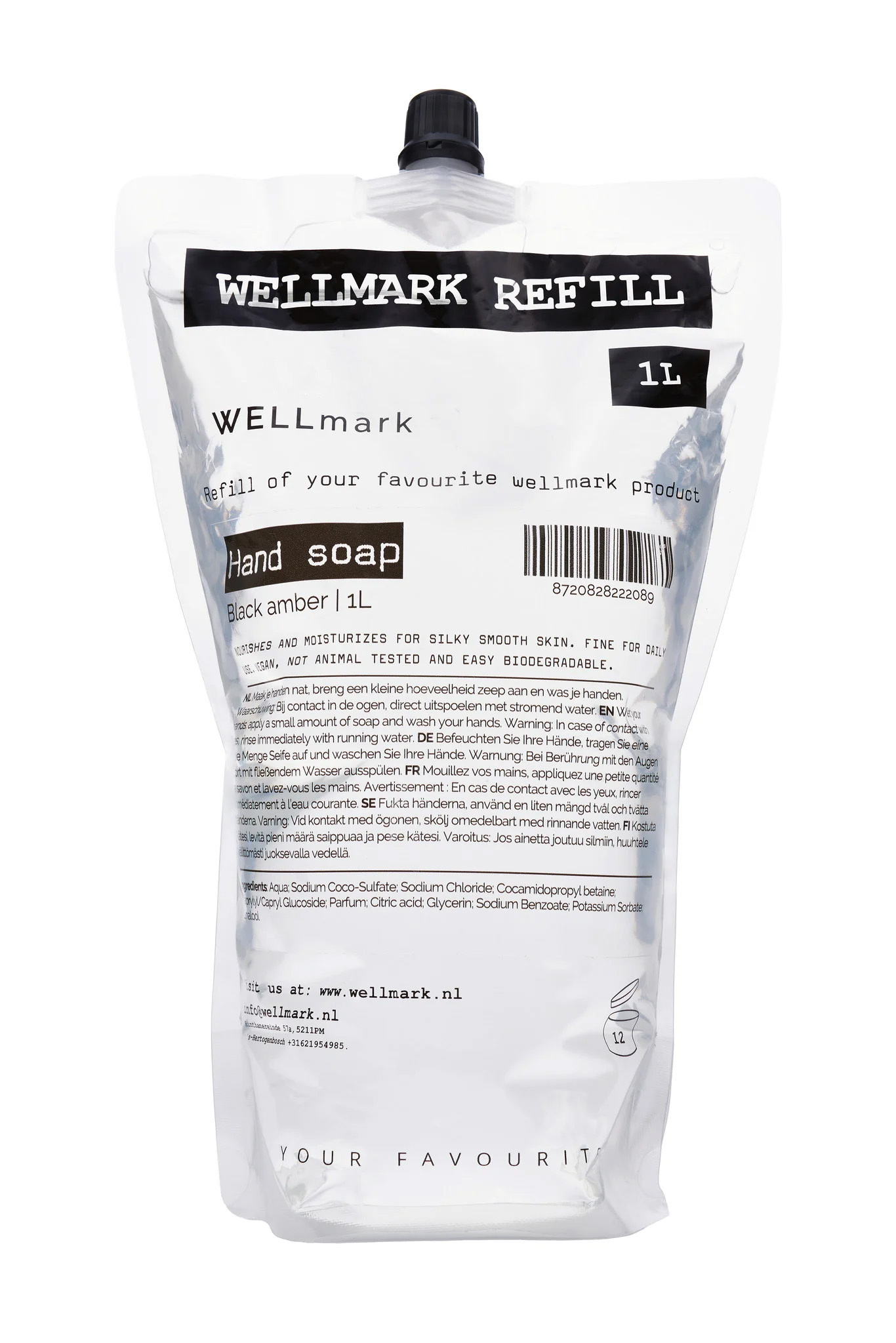 Refill Hand zeep - Dark Amber 1L - Wellmark