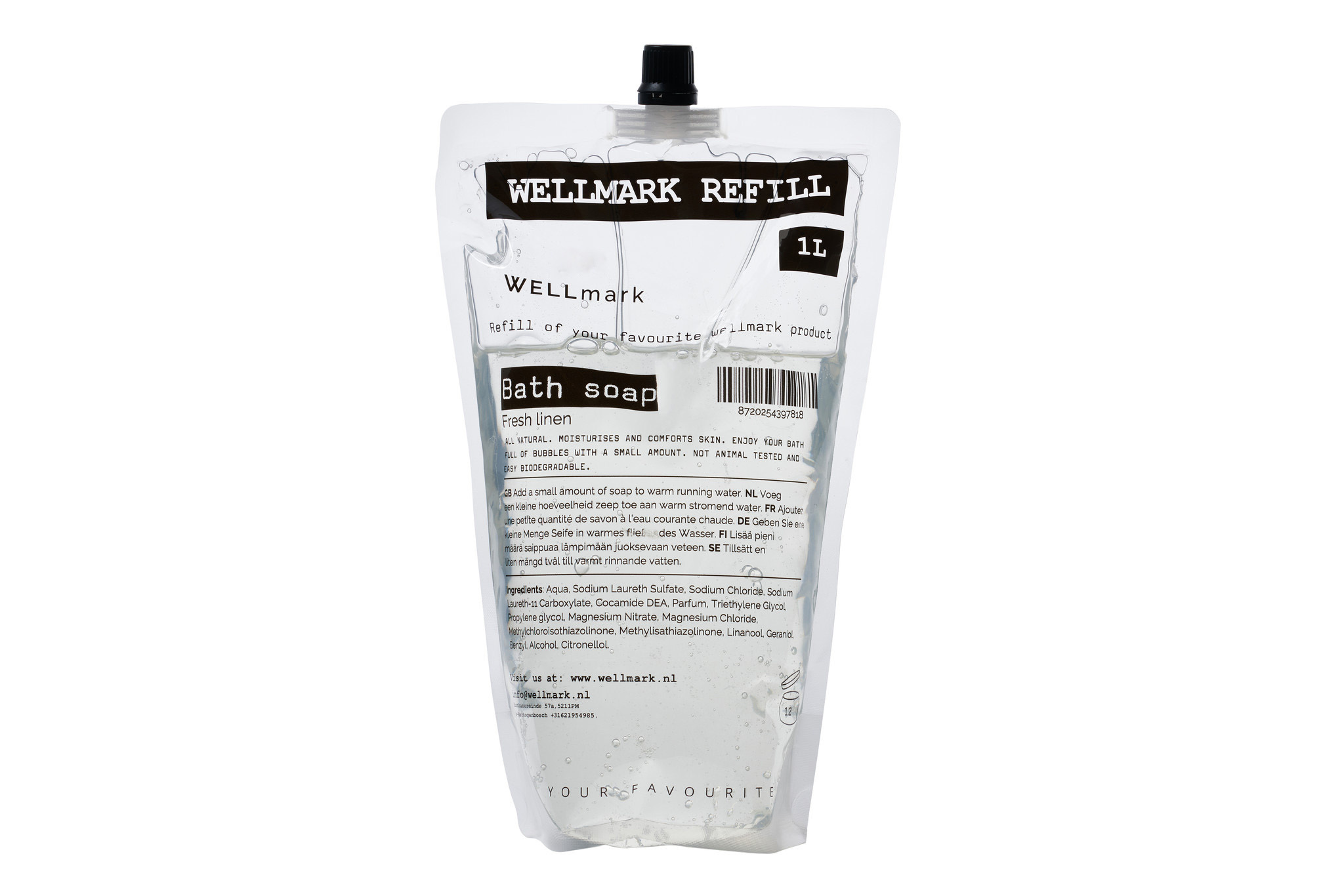 Refill Bath soap - Fresh Linen 1L - Wellmark