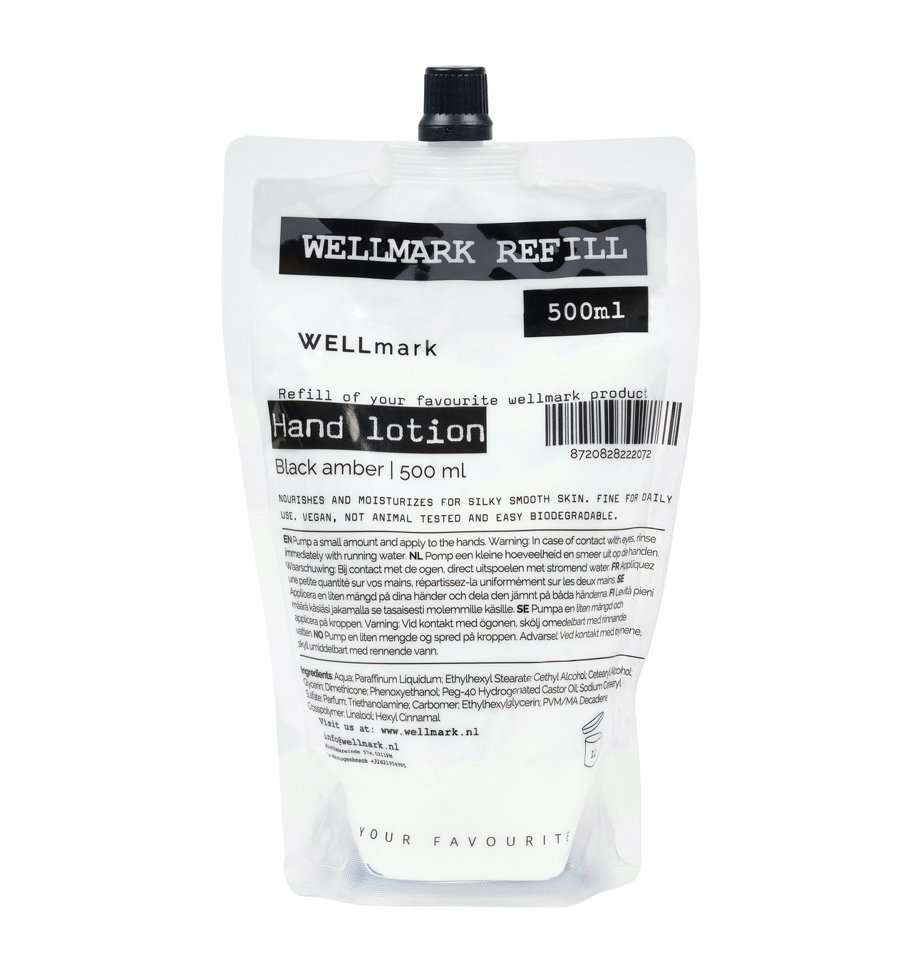 Refill hand lotion 500ml Dark Amber - Wellmark