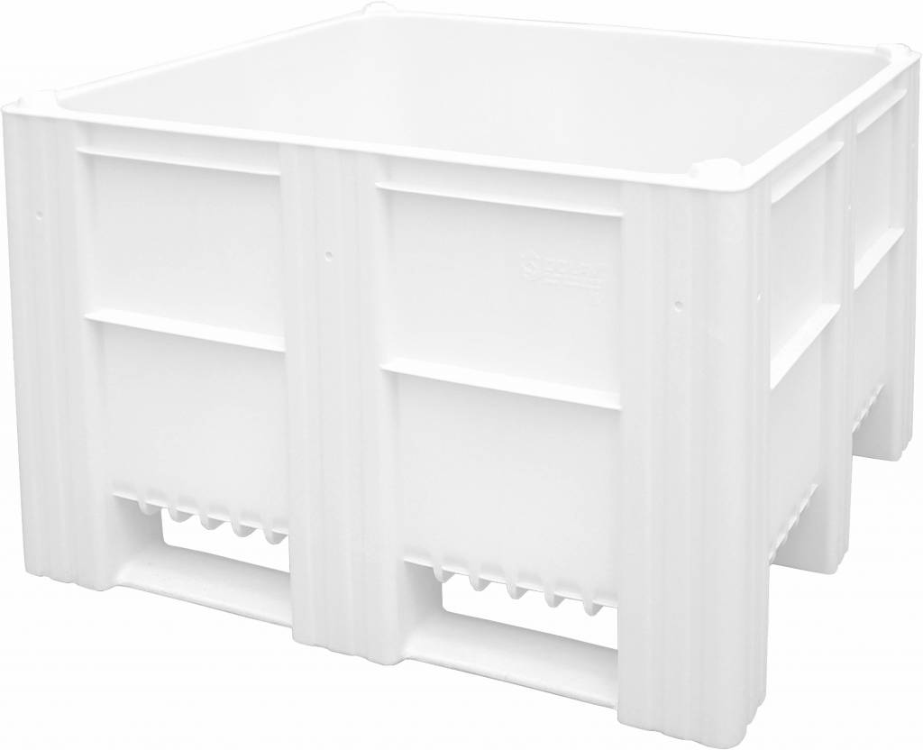 Plastic Box Pallet 1200x1000x740 , 620L white solid | - Genteso BV
