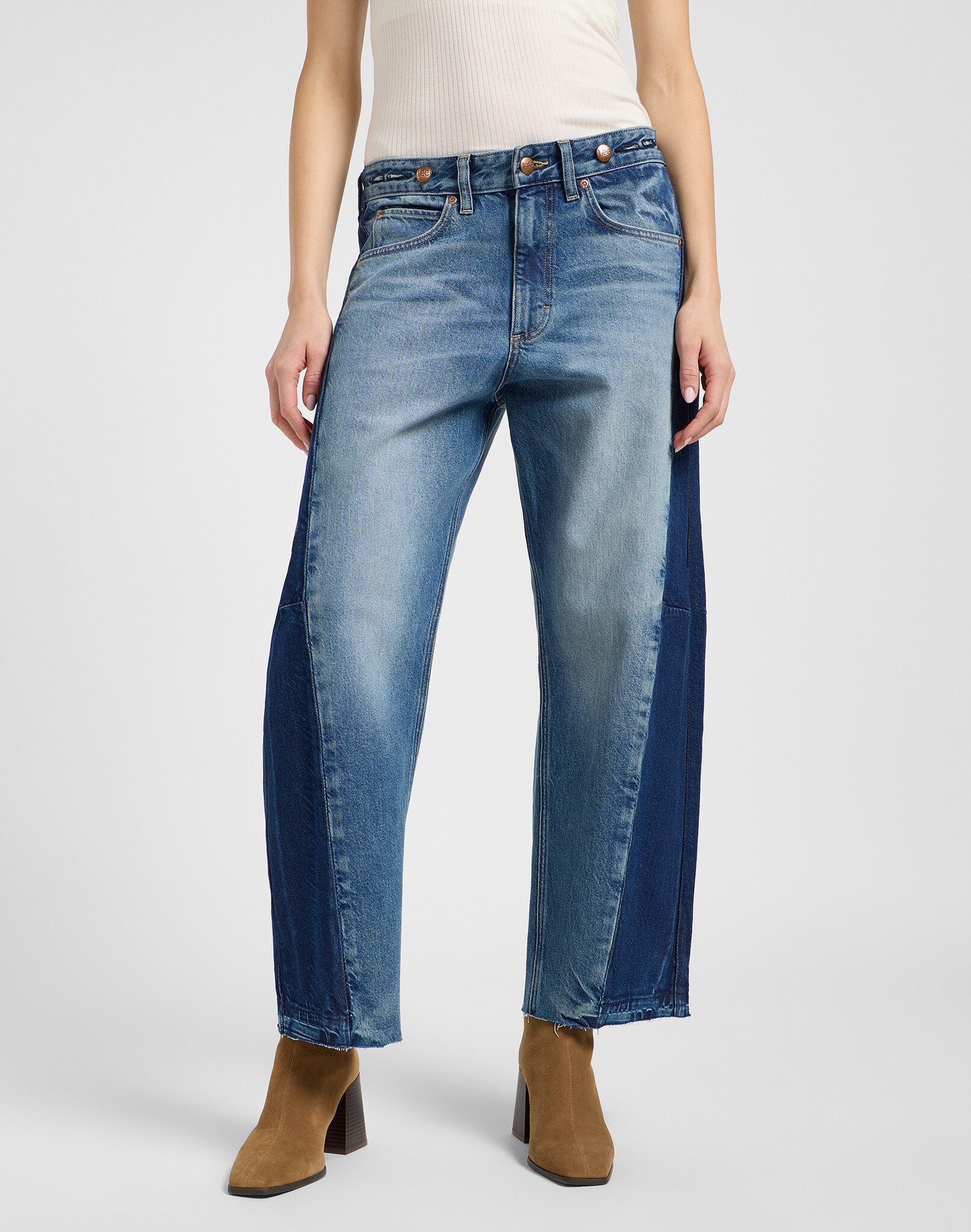 Lee Slim Straight Jeans Loose Rider Blissful Blue - Join the SEEN dames ...