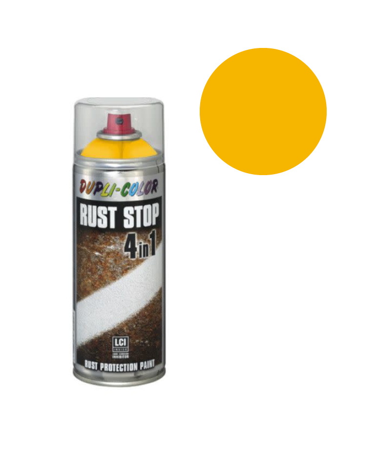 DupliColor Rust Stop 4 in 1 Satin Matt RAL 1021 Koolzaadgeel 400 ml ...