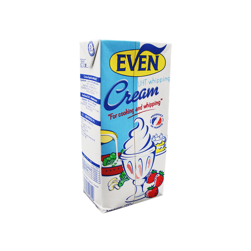 Fresh UHT Cream 35%, WHIPPING CREAM - 1L Box (France) - Chef's Play