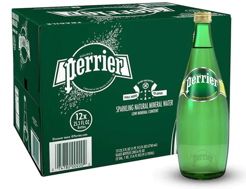 Perrier Natural Sparkling Mineral Water 750ml Pack of 12 - Chef's Play