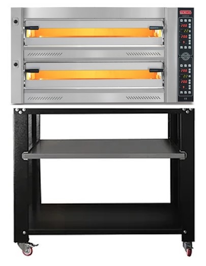 PZ 10575 DE + PT 10575- 2-Deck Electric Digital Pizza Oven with Stand ...