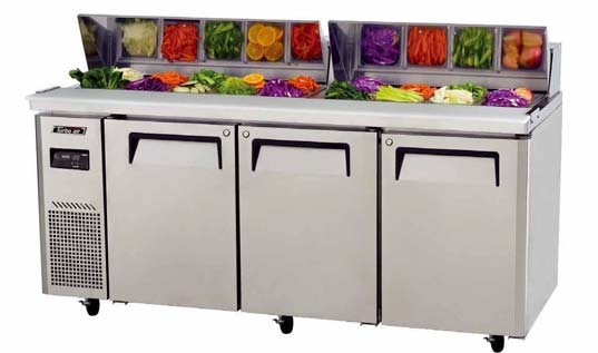 KHR18-3 - 3-Door Salad Side Prep Table Chiller (Hood Lid) - Chef's Play