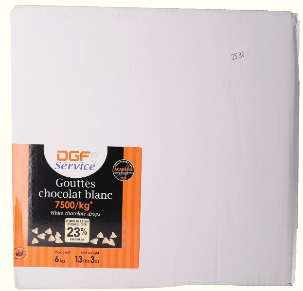 White Chocolate Drops 23% 6 KG - Chef's Play