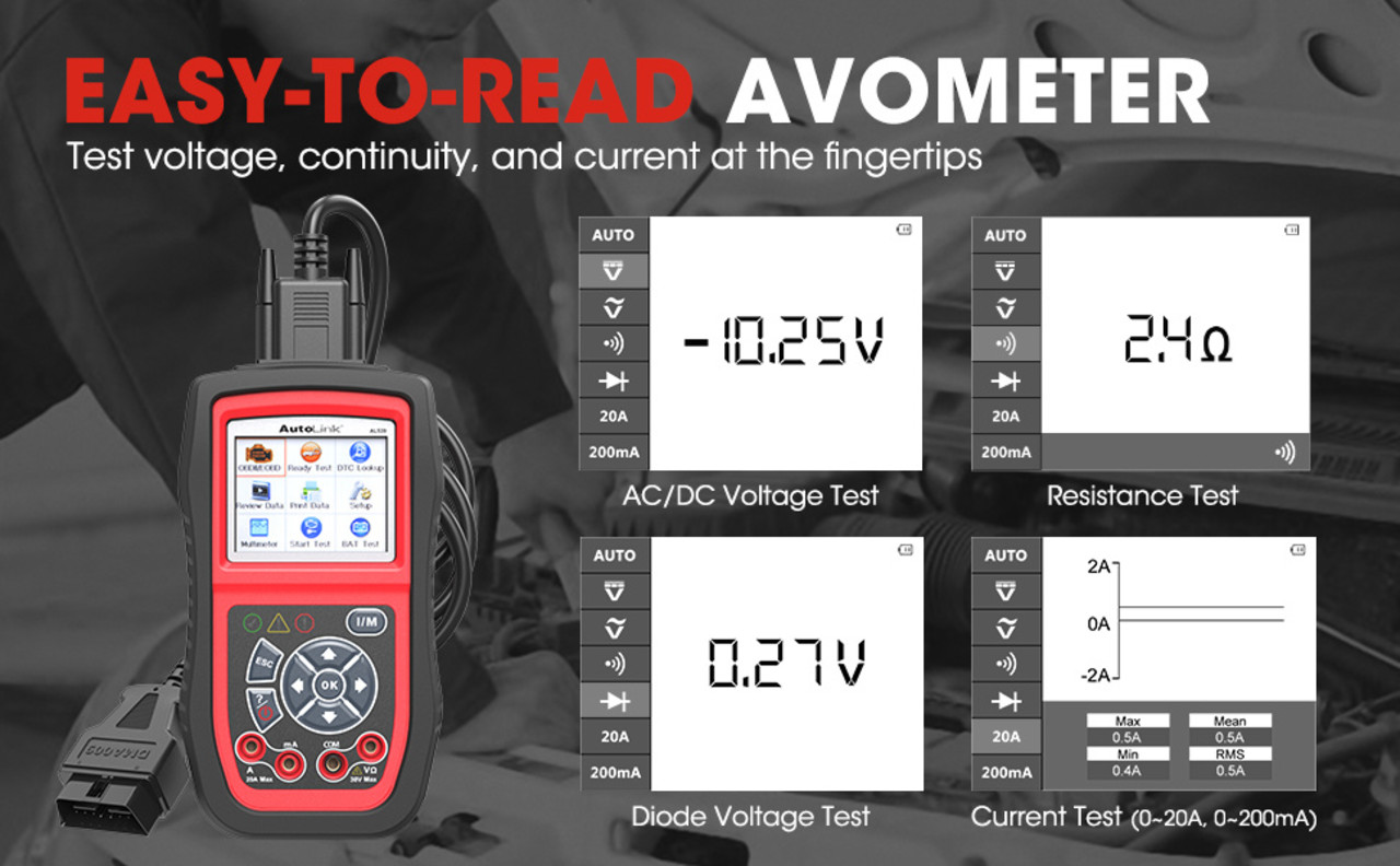 Autel AutoLink AL539B Code Reader/Multimeter - AsTools